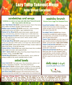 Menu - Lazy Tulip Cafe
